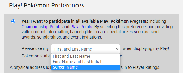 Cambia tu nombre para el evento en las listas de clasificación en línea de Play! Pokémon ...